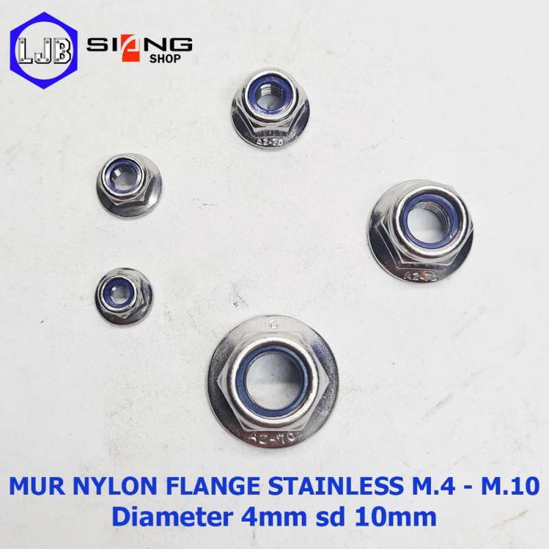 Jual Mur Nylon Flange Stainless 304 A2-70 M4 sd M10 - M6 (6mm) di Seller siang shop - Jagalan ...
