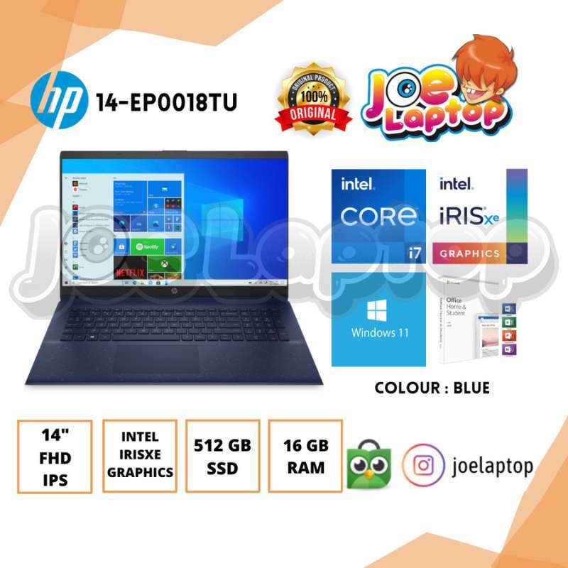 Jual HP 14-EP0018TU Blue i7 1355U Win11 OHS di Seller JOE LAPTOP ...
