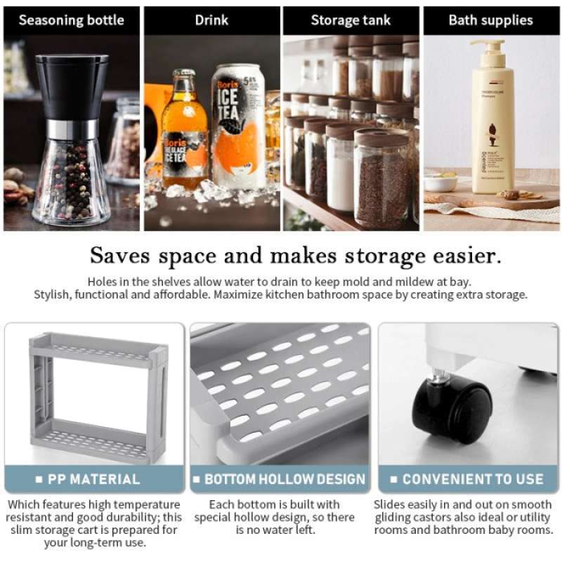 Jual Rak Laci Tingkat Sudut Dapur Kitchen Storage Slim Penyimpanan ...