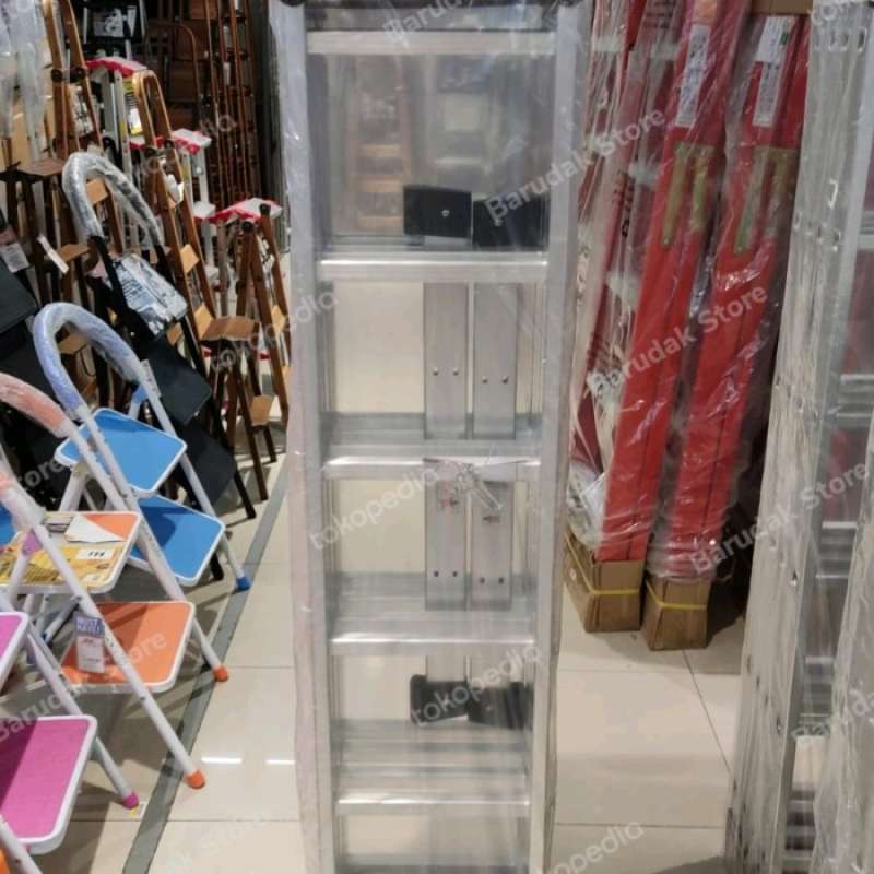 Promo Krisbow Fixstep Tangga Lipat Aluminium 4X6 6,5 Meter Diskon 23% ...