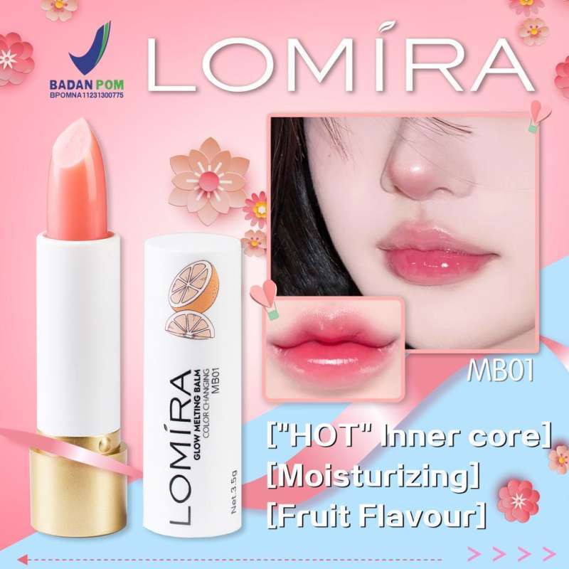 Jual Lomira Glow Melting Lip Balm Color Changing Fruit Flavor Orange ...