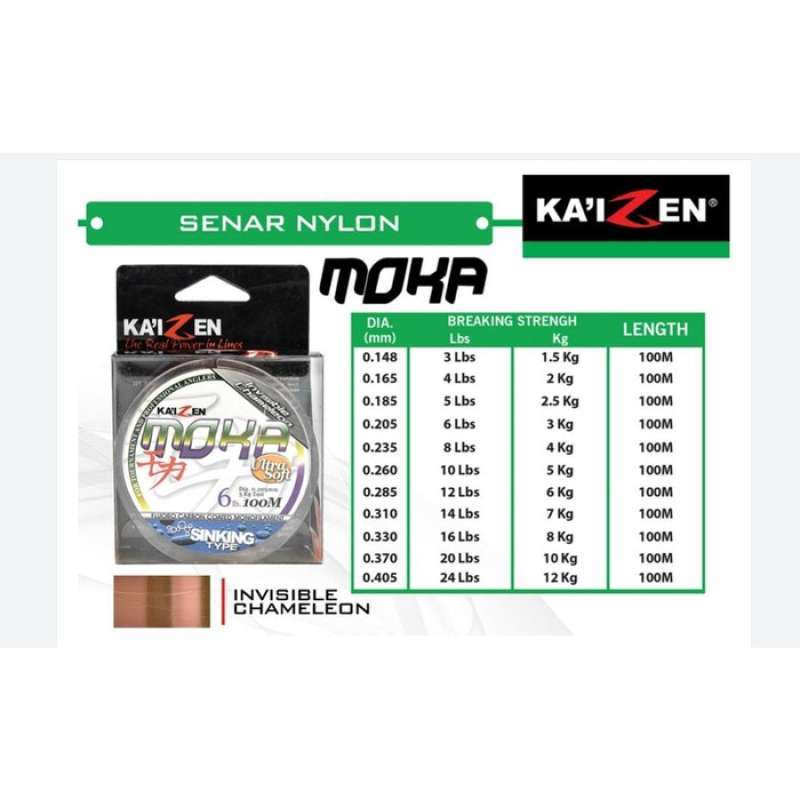 Promo Senar Pancing Nylon Kaizen Moka Sinking 100M Warna Bunglon Nilon ...