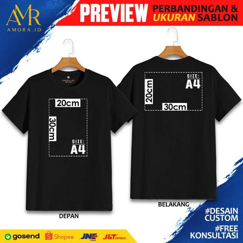 Jual Kaos Custom Sablon Dtf Satuan Gambar Bebas Design Bebas | Bahan Cotton Combed Premium 24s ...