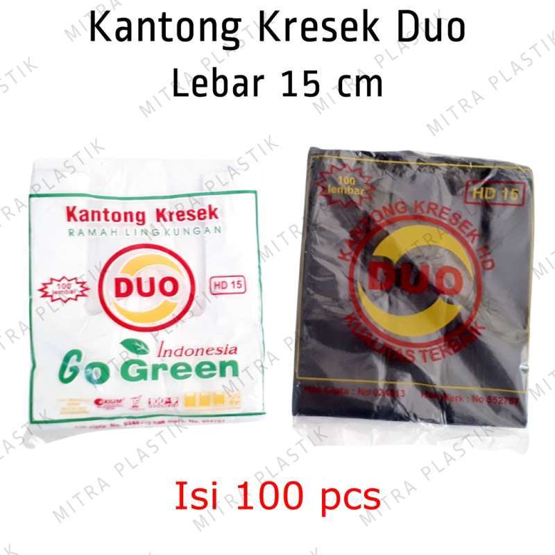 Jual Kantong Plastik Duo Lebar 15 Kresek Packing 100 Pcs Murah - Hitam ...