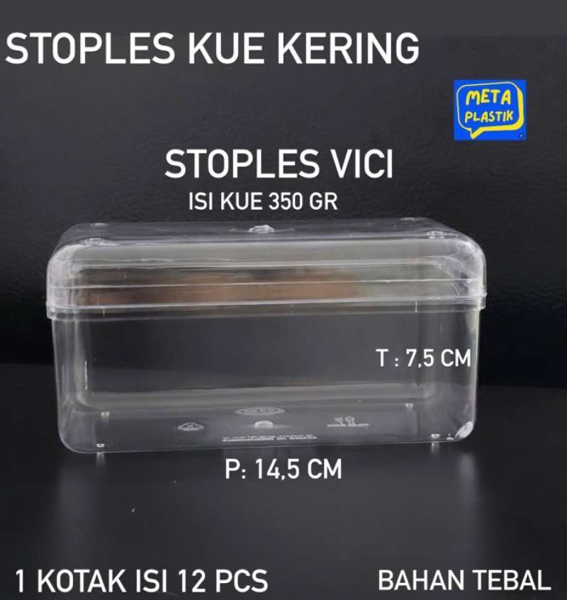 Promo Stoples 350gr Vici Persegi Panjang / Toples / Stoples Kue Kering ...