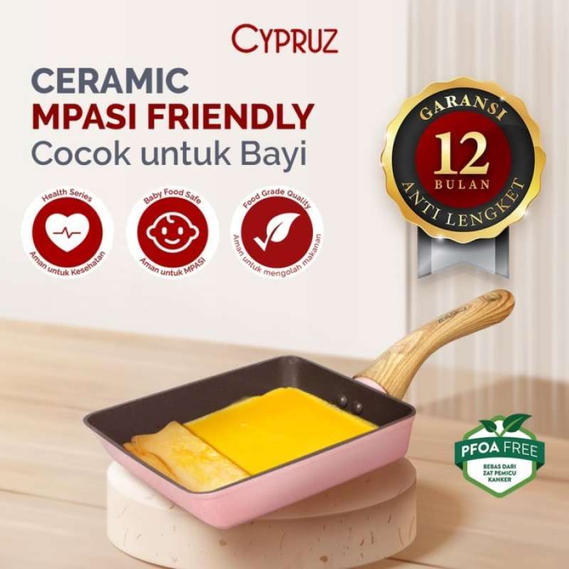 Promo Cypruz Fry Pan Telur Omellet Tamagoyaki Goreng Telur Kotak Pink ...
