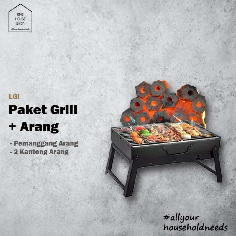 Promo Paket Grill Arang Panggangan Arang Portable Arang Briket ...
