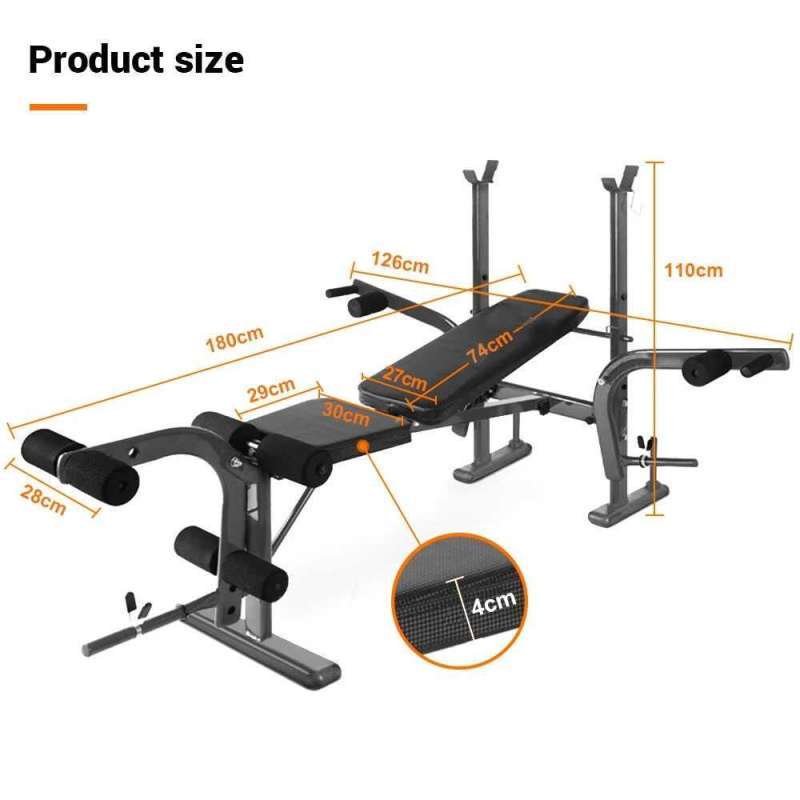 Jual Zerone Fitness Station Weight Bench Press Body Building Rig Home ...