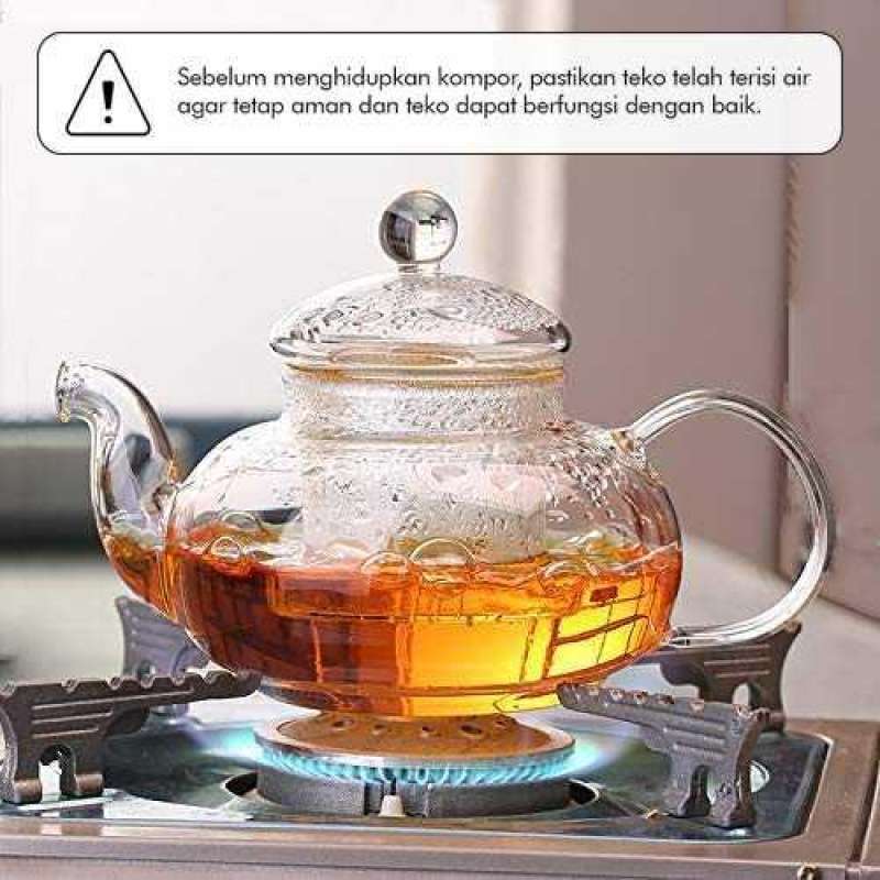 Jual Teko Teh Kaca Tahan Panas Api With Saringan Glass Teapot 8cv102 ...
