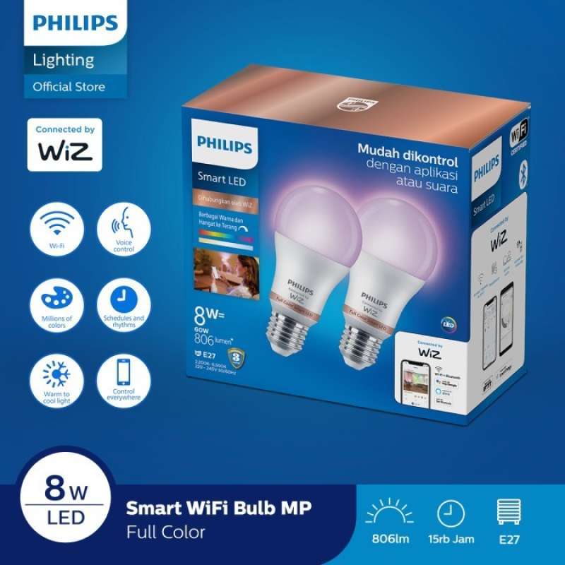 Promo Philips Lampu Smart Wifi Led Multipack 8w - Tunable Color Diskon ...