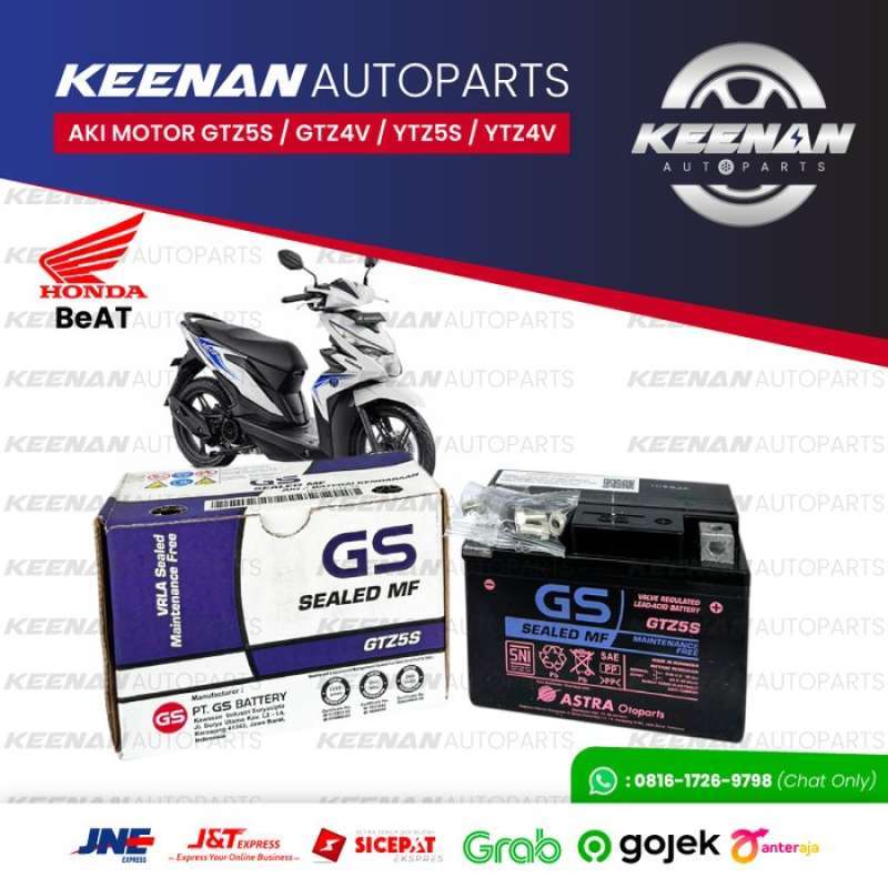 Promo Aki Motor Honda Beat Gtz5s Gs Astra Otoparts Orginal Aki Kering ...