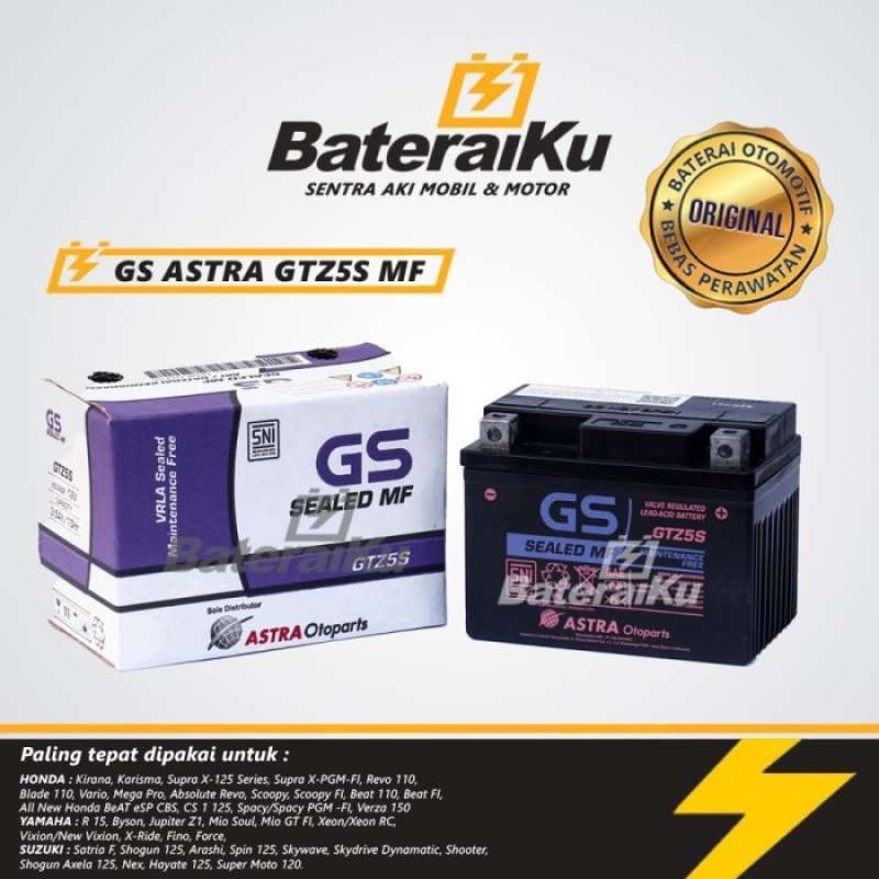 Promo Aki Motor Gs Astra Gtz5s Mf Untuk Vario 110, Mio Soul, Byson, Spacy Diskon 33% Di Seller ...