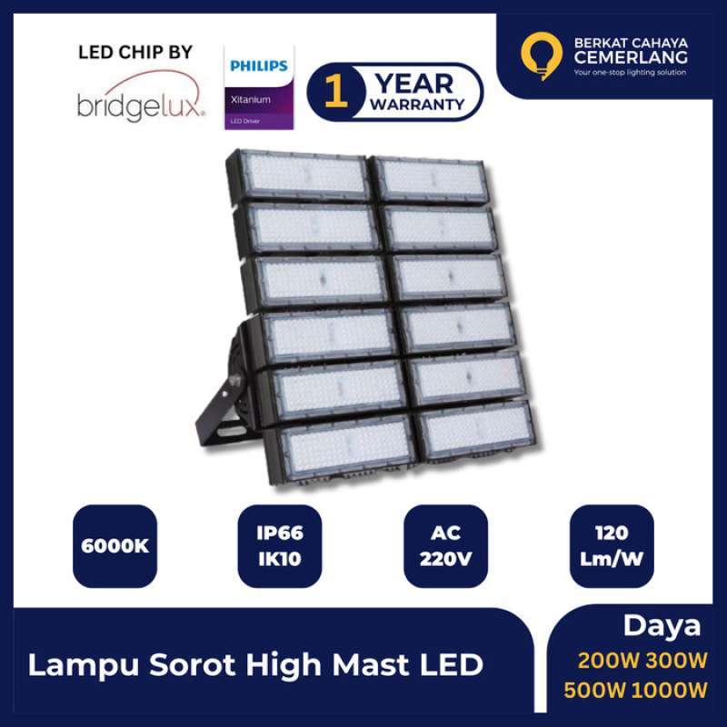 Promo Lampu High Mast Led 200w 300w 500w 1000w Stadion Lapangan Gor ...
