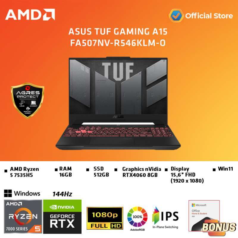 Jual Asus Tuf A15 Fa507nv | Ryzen 5 7535hs 16gb 512gb Rtx4060 8gb 15.6 ...