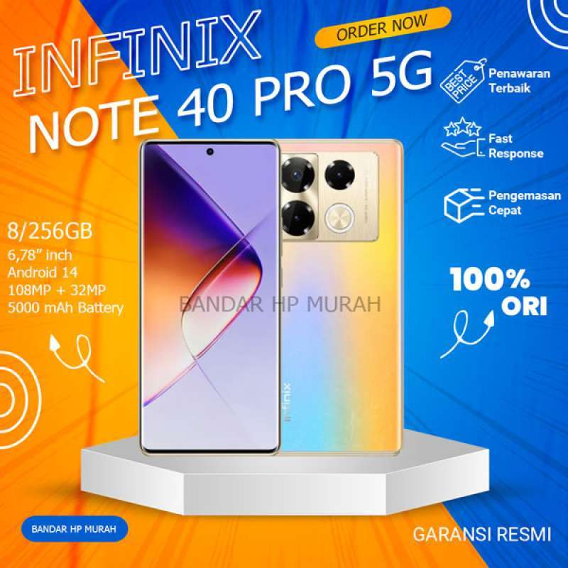 Jual Infinix Note 40 Pro 5g 8/256gb Fastcharge2.0 + 20w 3d-curved 120hz ...