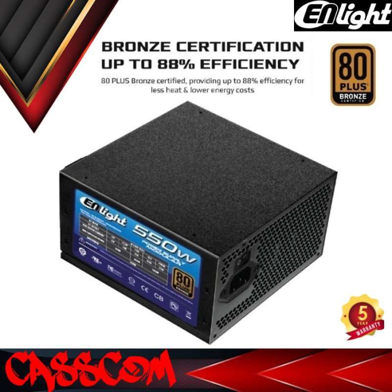 Jual Psu Enlight 550w 80+ Bronze Power Supply Full Modular Black 550 ...