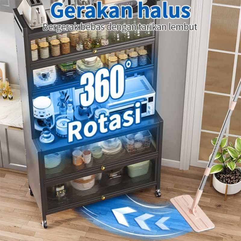 Promo Rak Kabinet Dapur Rak Oven Microwave Rak Penyimpanan Dengan Roda ...