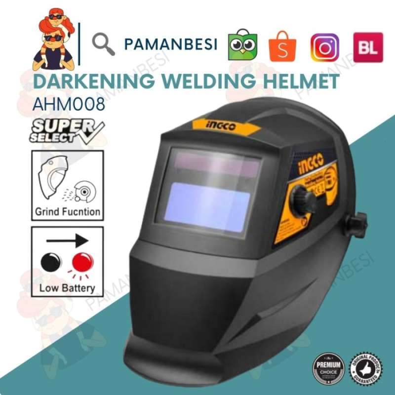 Promo Auto-dark Welding Mask Ingco Ahm008 - Topeng Kedok Helm Las ...