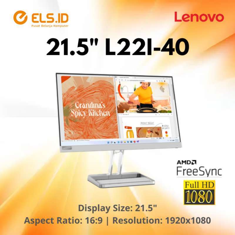 Promo Monitor Lenovo L22i-40 Led 21.5' Fhd Ips 75hz 99% Srgb Diskon 7% ...