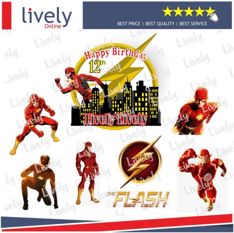 Promo Nama Cake Topper Karakter The Flash Hiasan Ulang Tahun Diskon 23% ...