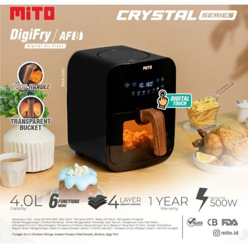 Jual Mito Air Fryer Af 8 Crystal Series Af8 4 Liter Digifry Airfryer Di Seller Ayato ...