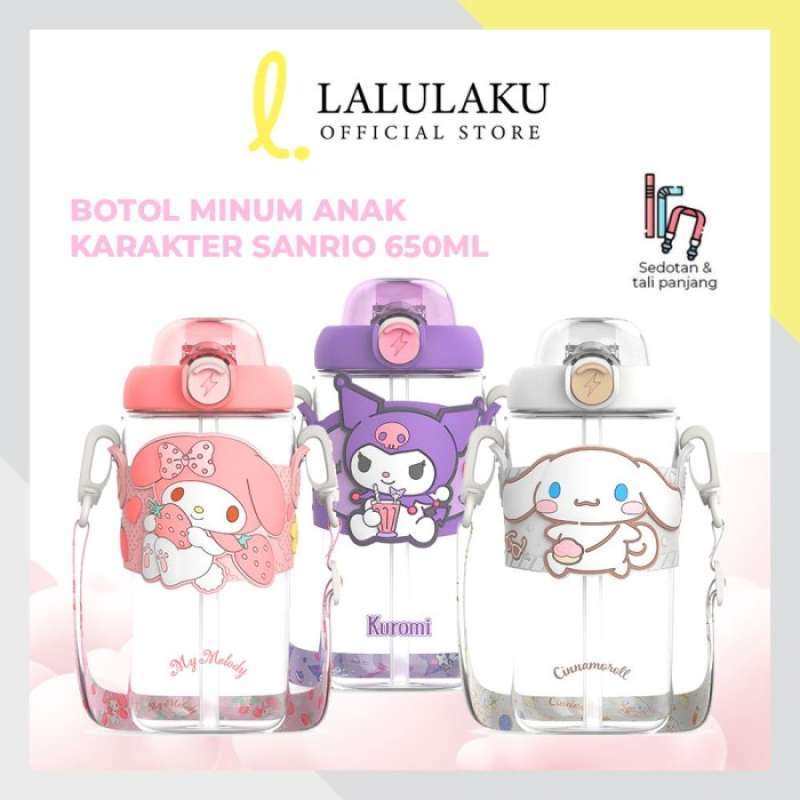 Jual Botol Minum Anak Sekolah Karakter Sanrio Botol Minum Sedotan 650ml ...