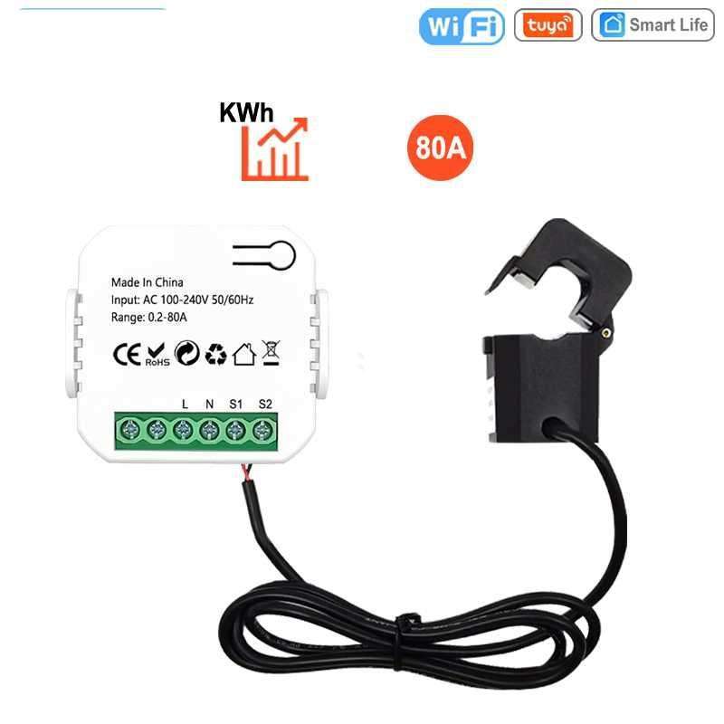 Jual Smart Energy Meter 80a Wifi With Current Transformer Clamp Kwh Pj ...