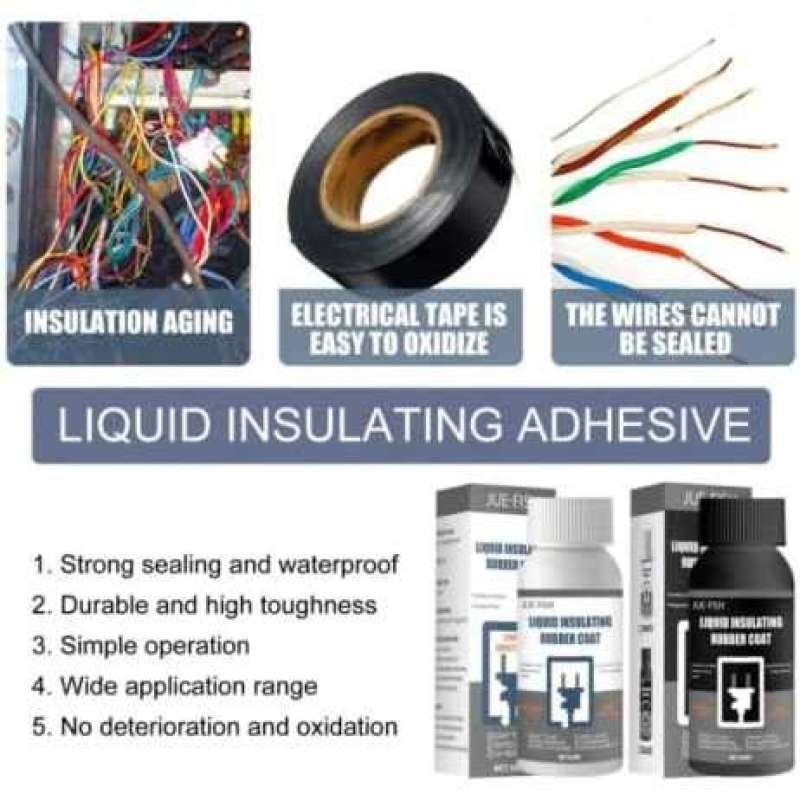 Promo Lem Liquid Kabel Listrik Insulating Rubber Coat Glue 50ml Hitam ...