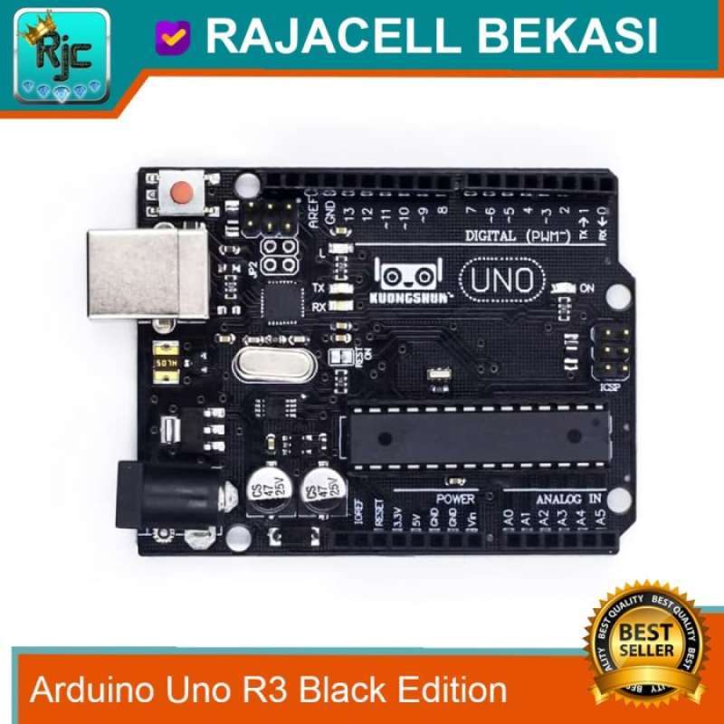 Promo Arduino Uno R3b Black Edition Atmega328p Dip Mega16u2 O.r.ig.in ...