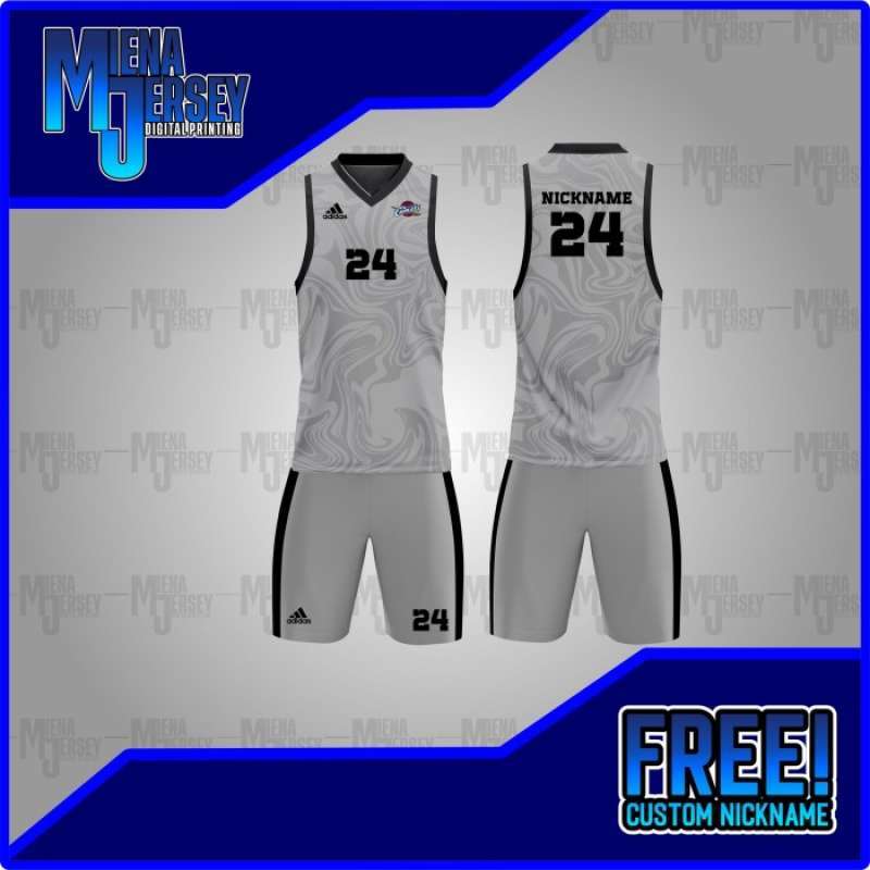 Jual Jersey Baju / Kaos Abu Basket Ball Free Custom Nama Dan Nomor ...