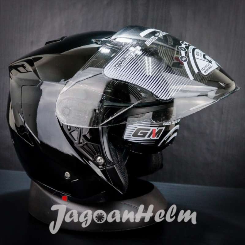 Jual Gm Helm Fury Solid | Black Glossy | Double Visor - L Di Seller ...