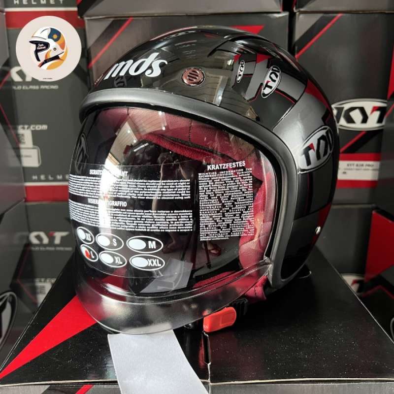 Jual Helm Half Face Jadul Retro Mds Magnum Black Gloss Solid - Xl Di ...