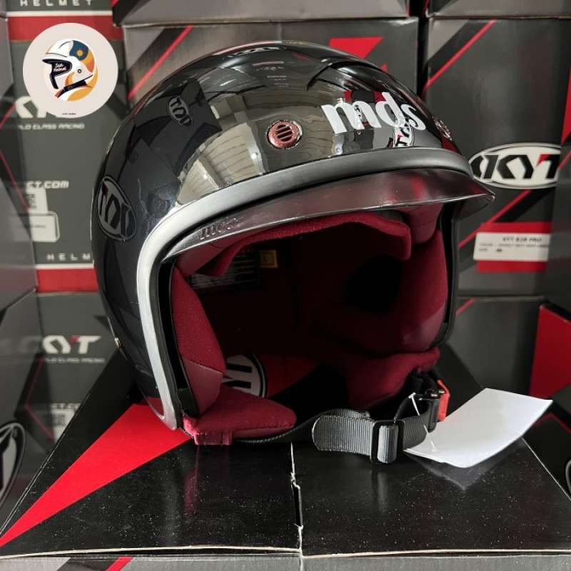 Jual Helm Half Face Jadul Retro Mds Magnum Black Gloss Solid Di Seller ...