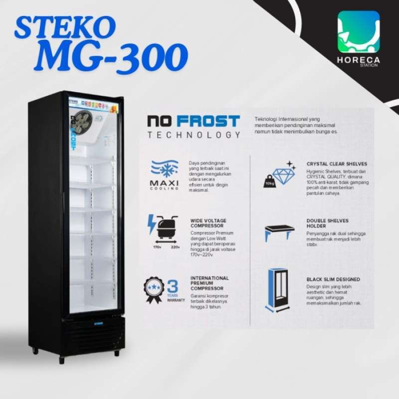 Promo Steko Showcase Chiller 320 Liter Mg-300 / Mg 300 / Mg300 No Frost ...