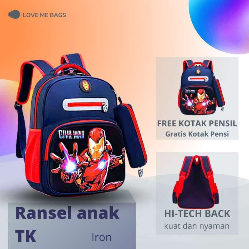 Promo Tas Anak Laki Laki Tk Sekolah Import Premium Kualitas Gambar Karakter Superhero Timbul 6d ...