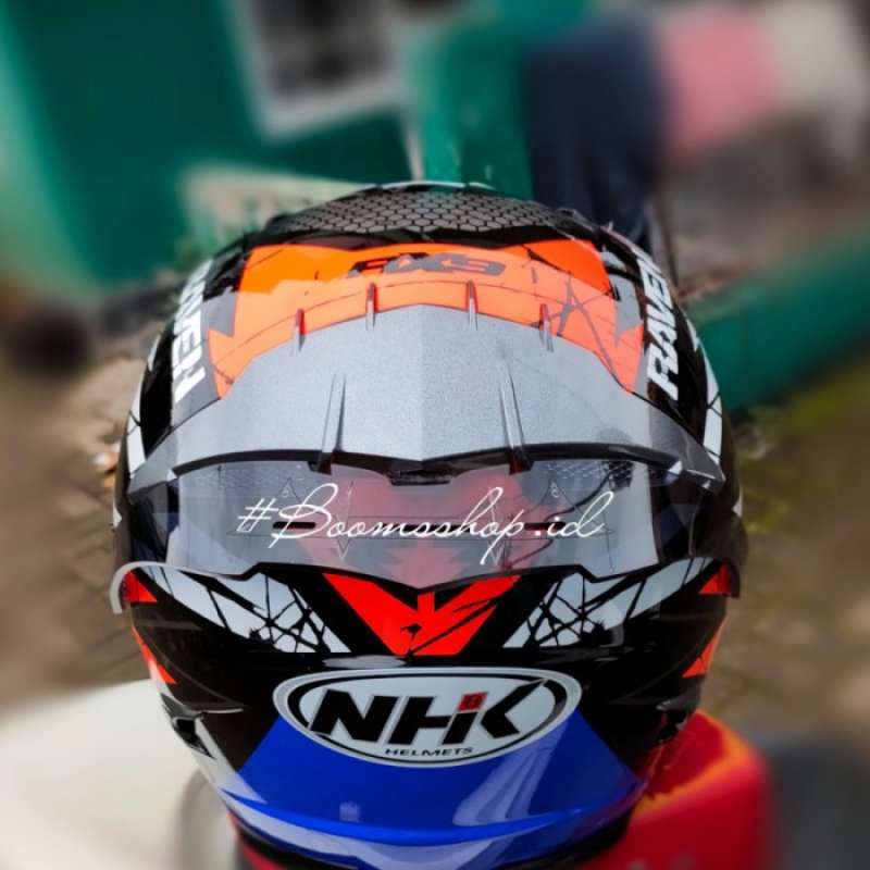 Jual Helm Nhk Rx9 Raven Blue Orange Full Face Double Visor Paket ...
