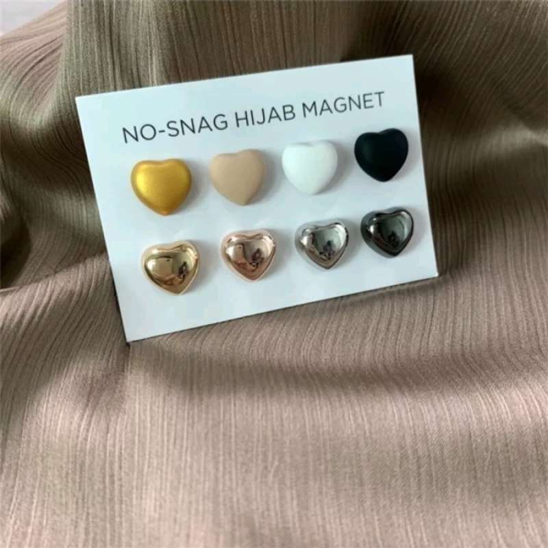 Jual Pin Hijab Magnet Love Hati Pengganti Peniti Dan Jarum Pentul Hijab ...
