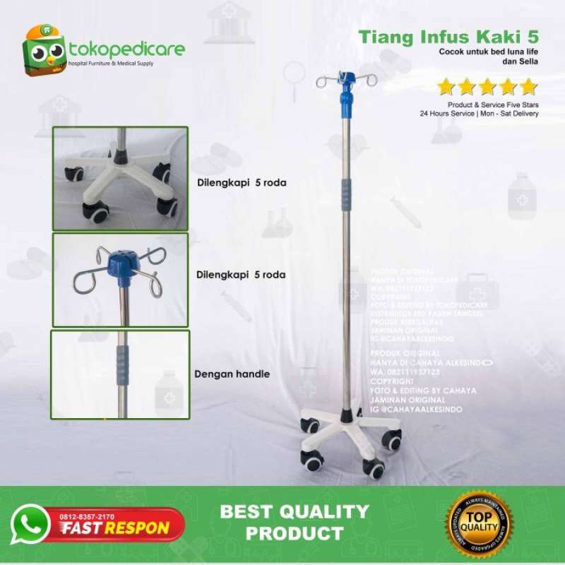 Promo Tiang Infus Kaki 5 Adjustable With Roda Merk Luna Life Ti54 ...