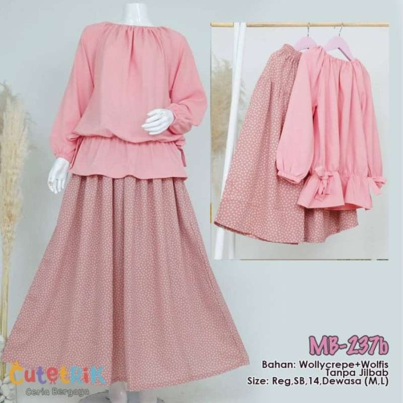 Jual Setelan Rok Couple Ibu Dan Anak 3-7 Tahun Cutetrik / Kode Mb-237b ...