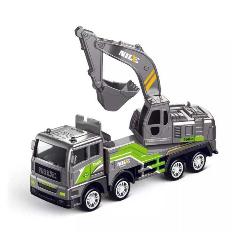 Promo Mainan Mobil Truk Konstruksi Proyek Hijau - Penggali, Plastik ...