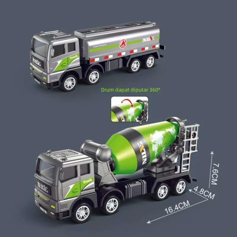 Promo Mainan Mobil Truk Konstruksi Proyek Hijau - Penggali, Plastik ...
