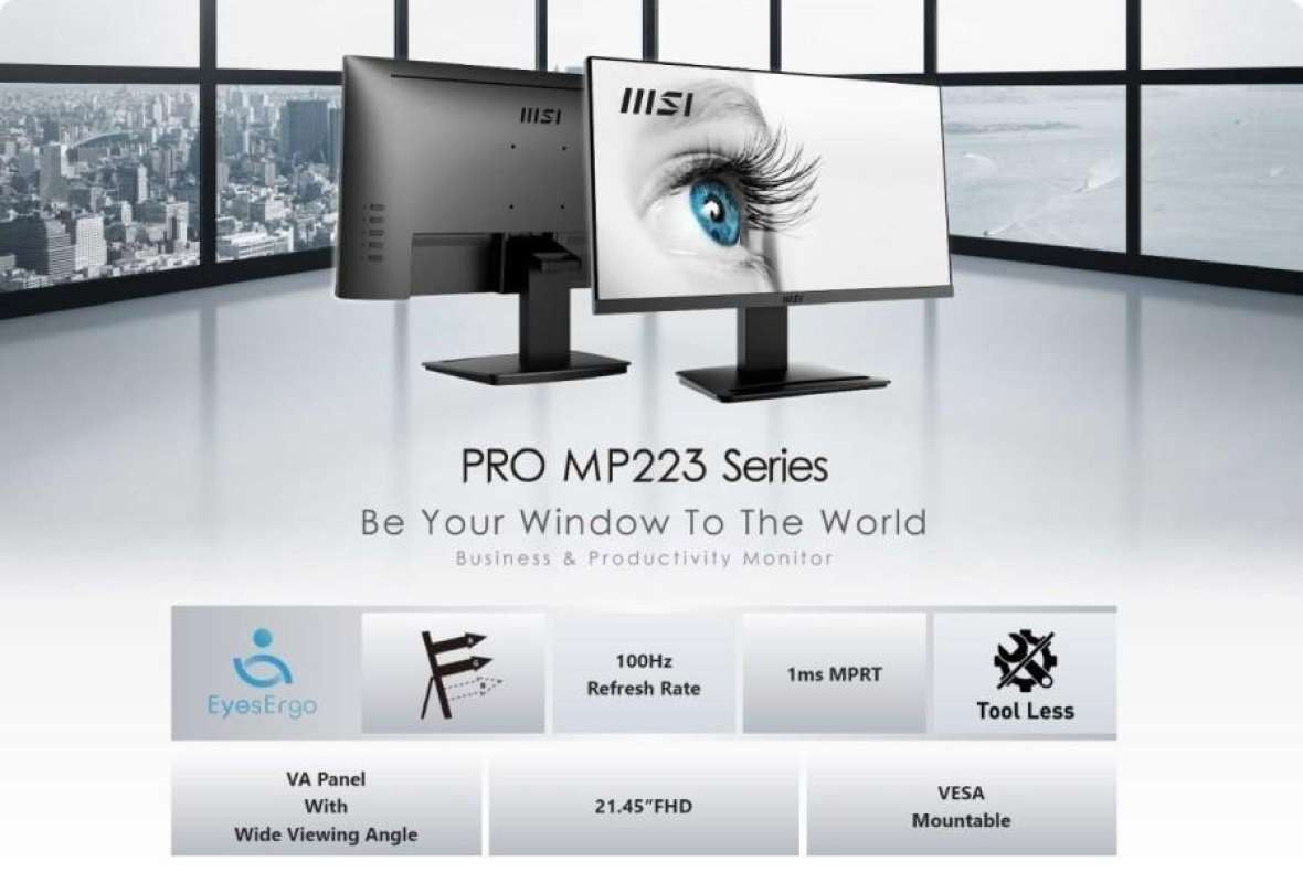 Jual Monitor Msi Pro Mp223 I Profesional Business Monitor 21.45 Inch 100hz Di Seller Ssk ...