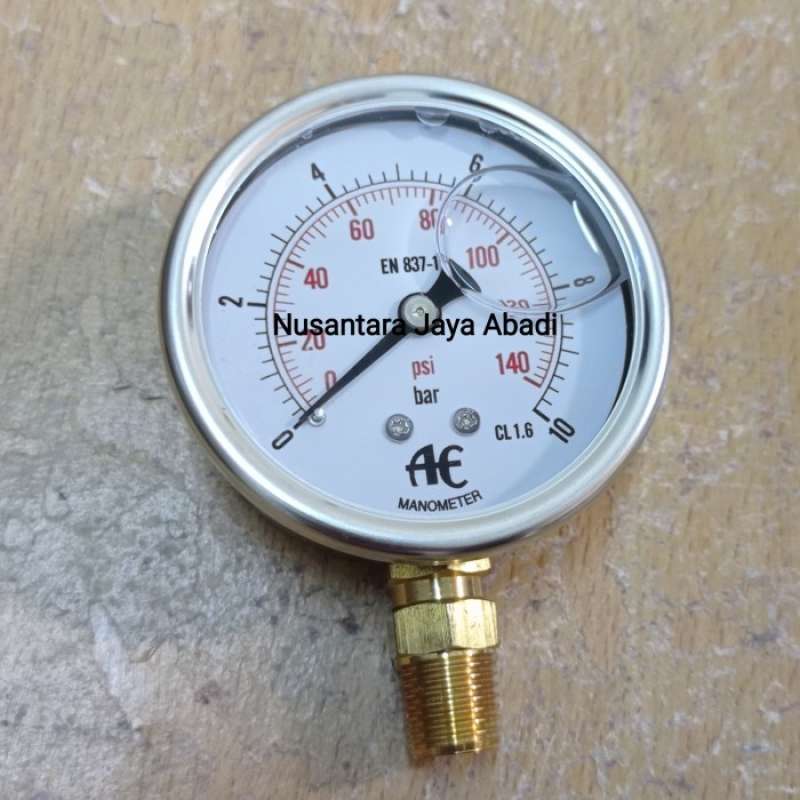 Promo Pressure Gauge Manometer Stainless 2 1/2 Inchi 10 Bar 140 Psi Ae ...
