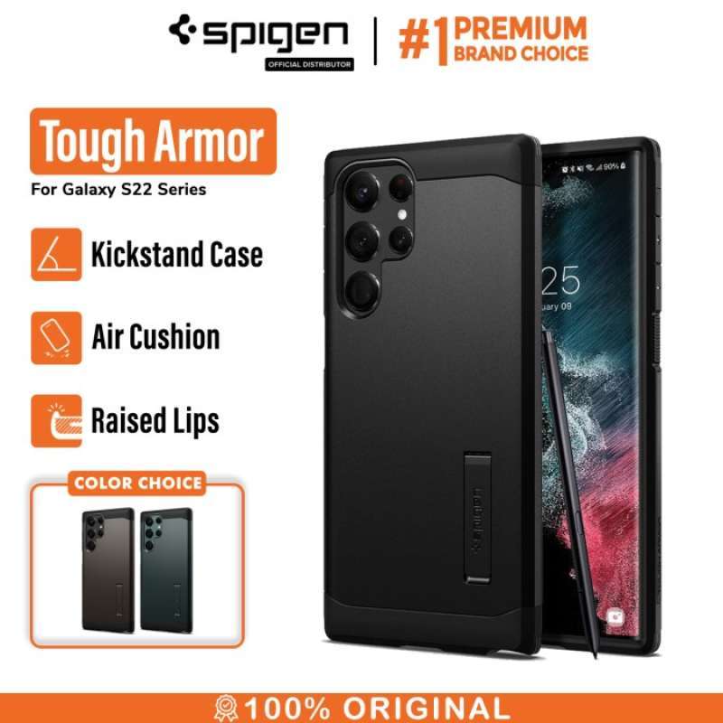 Promo Case Samsung Galaxy S22 Ultra Plus Tough Armor Stand Casing - S22, Black Diskon 23% Di ...