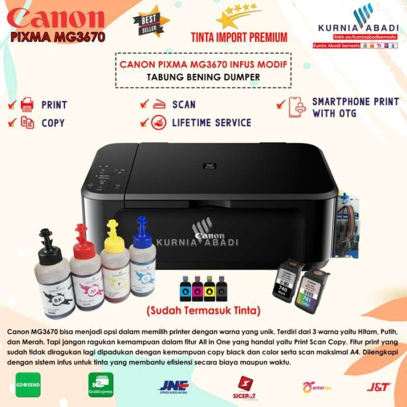 Promo Printer Canon Pixma Mg3670 Infus Print Scan Copy Inkjet Infus ...
