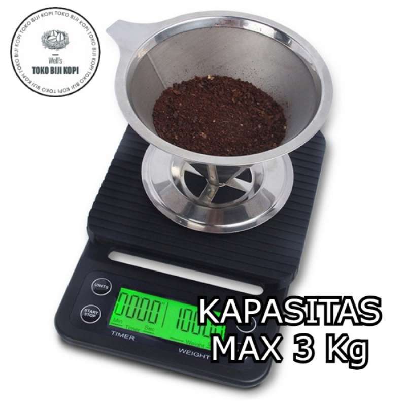 Promo Timbangan Digital Timer Kopi 3 Kg / 0,1 Gr Pour Over V60 Scale ...