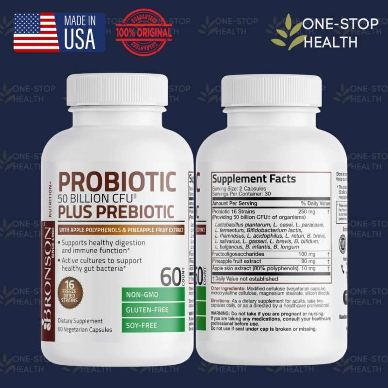 Promo Original Bronson Probiotic + Prebiotic 50 Billion Cfu - 60 ...
