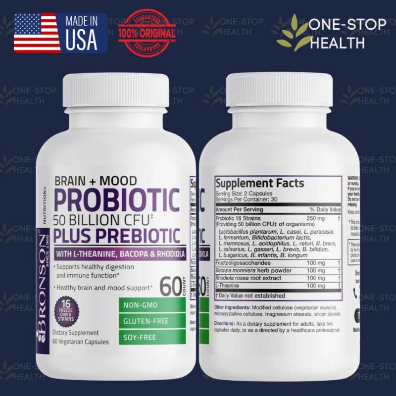 Promo Original Bronson Probiotic + Prebiotic 50 Billion Cfu - 60 ...