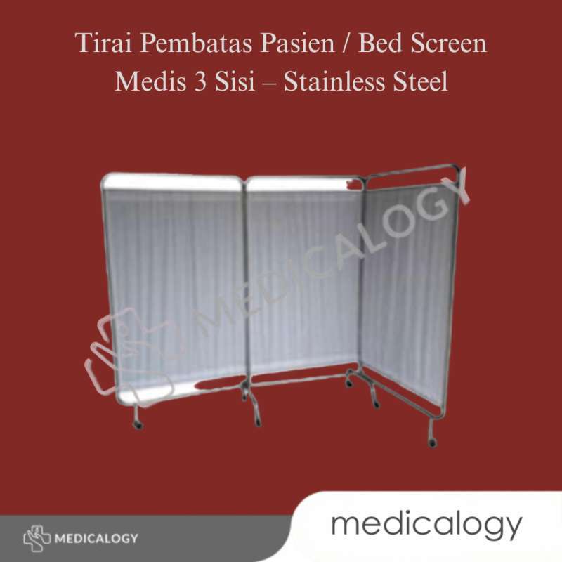 Jual Tirai Pembatas Pasien / Bed Screen Medis 3 Sisi – Stainless Steel ...