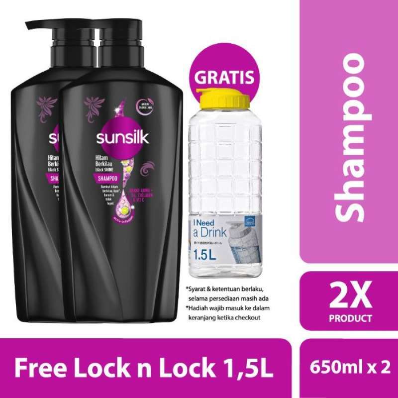 Promo Sunsilk Black Shine Perawatan Rambut Hitam Berkilau with Active Infusion Urang Aring ...